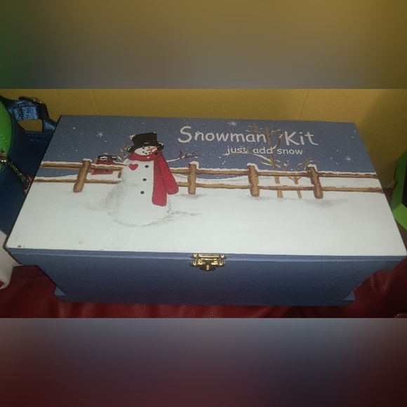 Holiday | Vintage Wooden Boxed Christmas Snowman Kit Just Add Snow ...